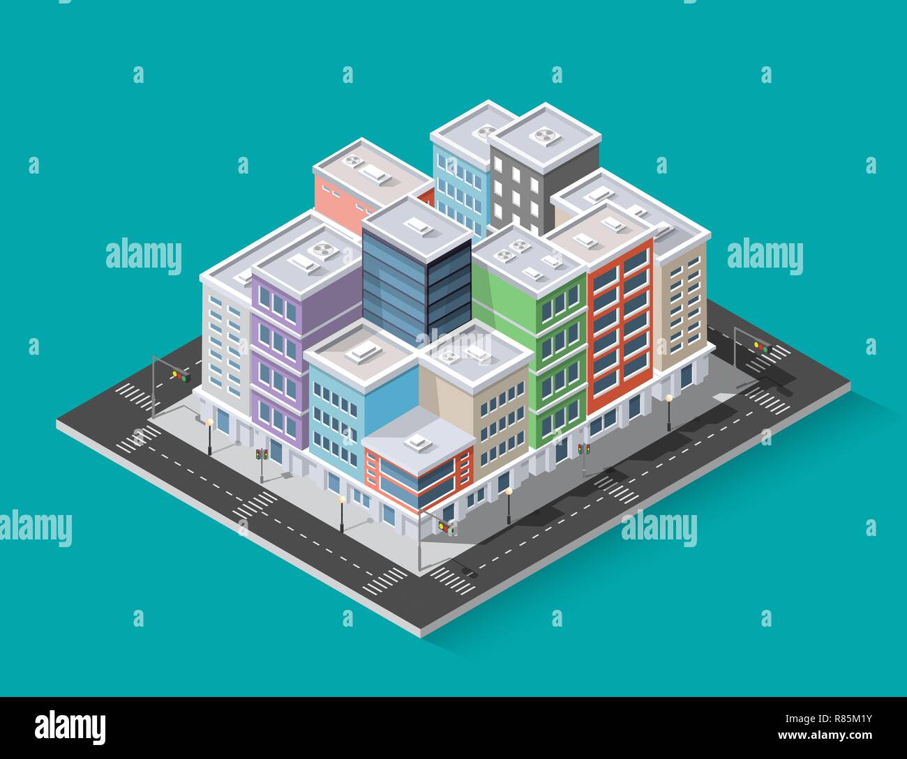 Isometric 3D city Stock Vector Image & Art - Alamy