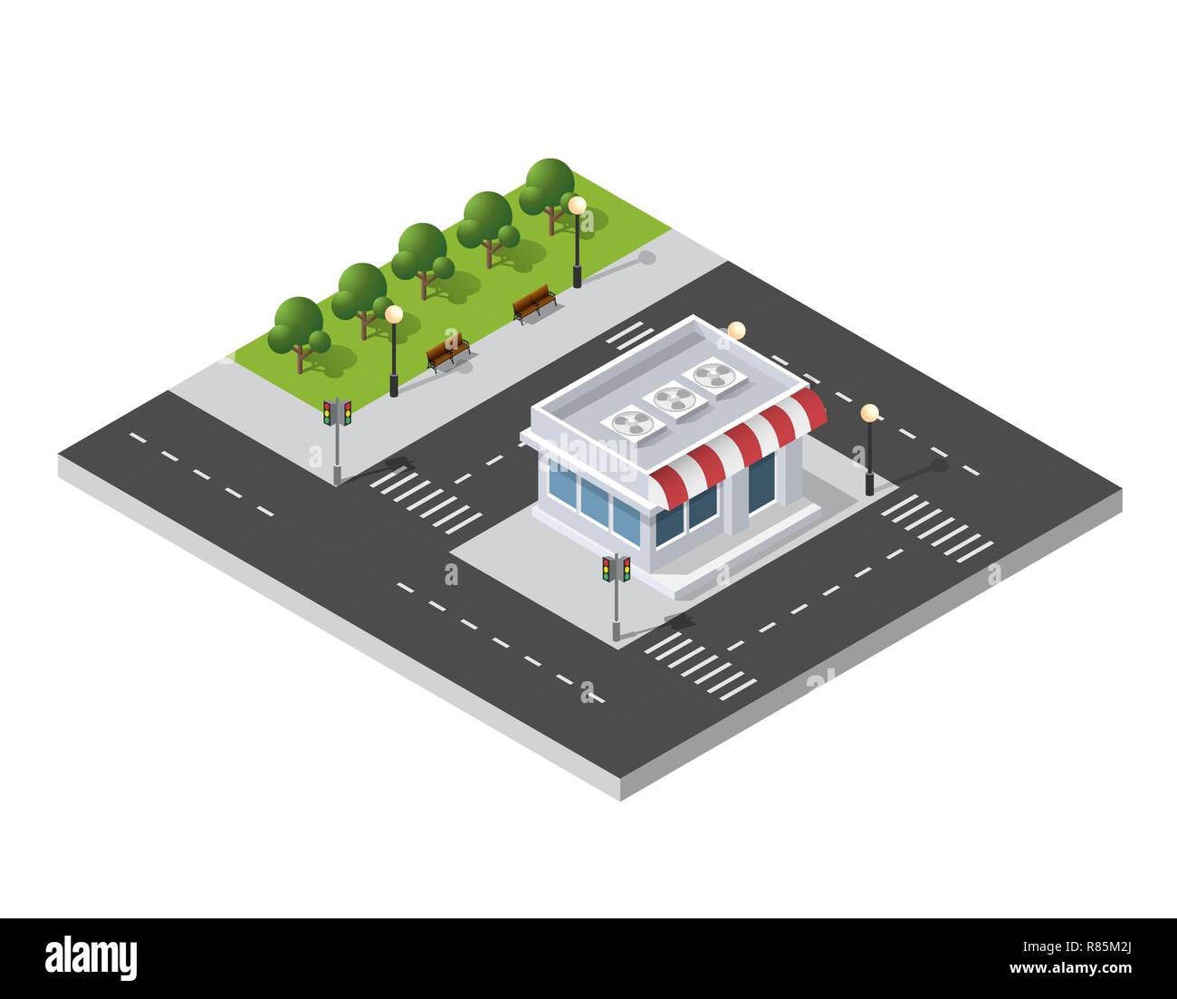 Small city flat empty Stock Vector Images - Alamy