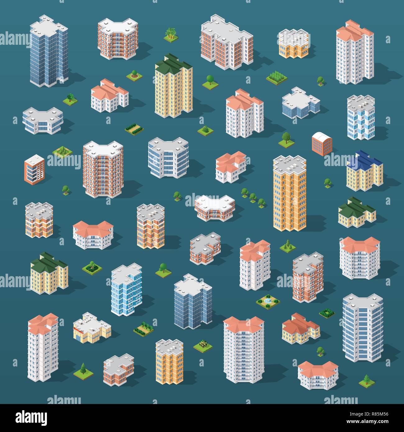 Isometric 3D city Stock Vector Image & Art - Alamy
