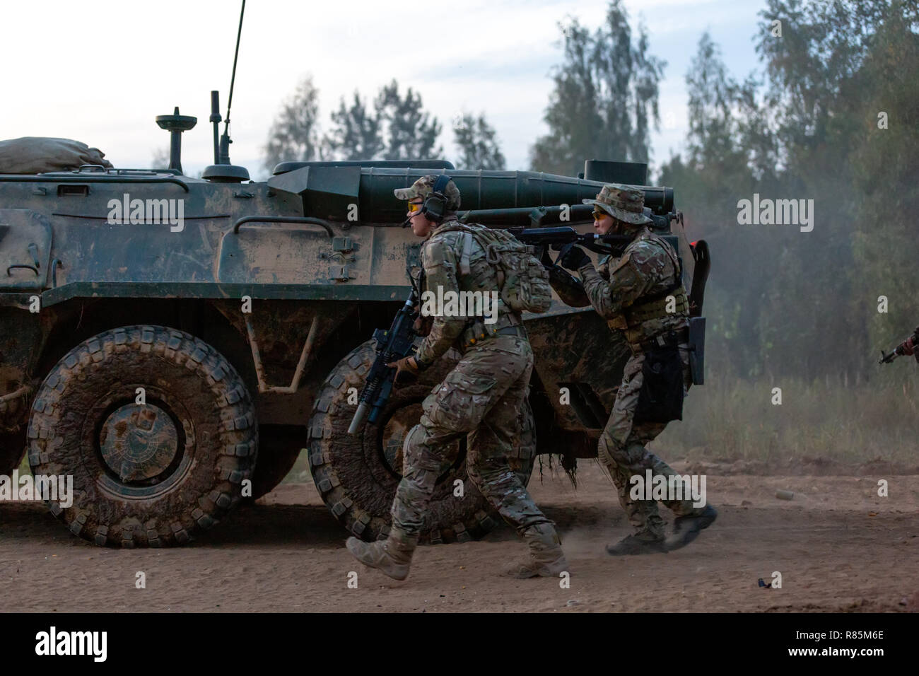 Army soldiers during the military operation. war, army, technology and ...