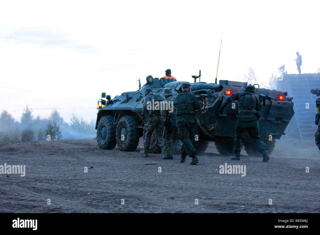 Army soldiers during the military operation. war, army, technology and ...