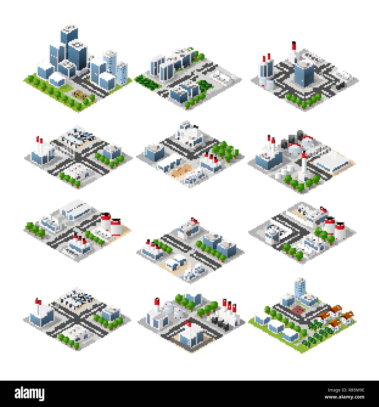 Street cafe isometric concept Cut Out Stock Images & Pictures - Alamy
