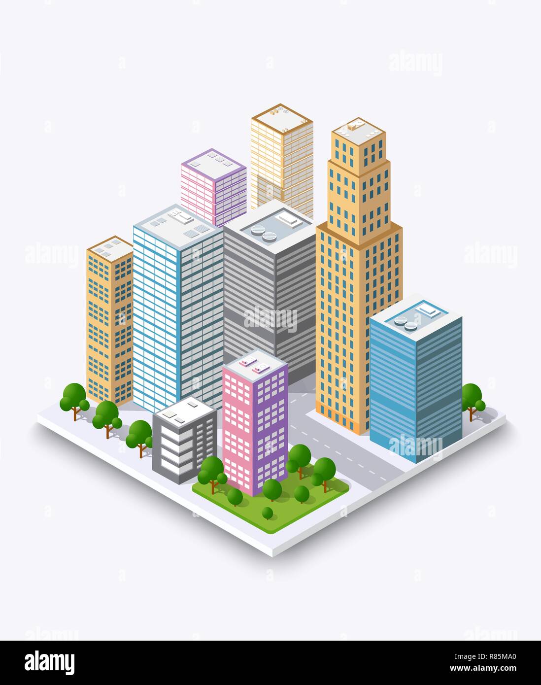 Isometric 3D city Stock Vector Image & Art - Alamy