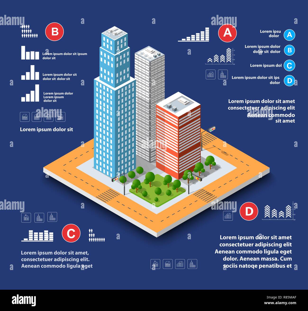 Isometric 3D city Stock Vector Image & Art - Alamy