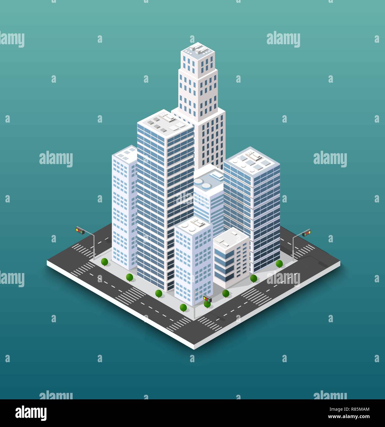 Isometric 3D city Stock Vector Image & Art - Alamy