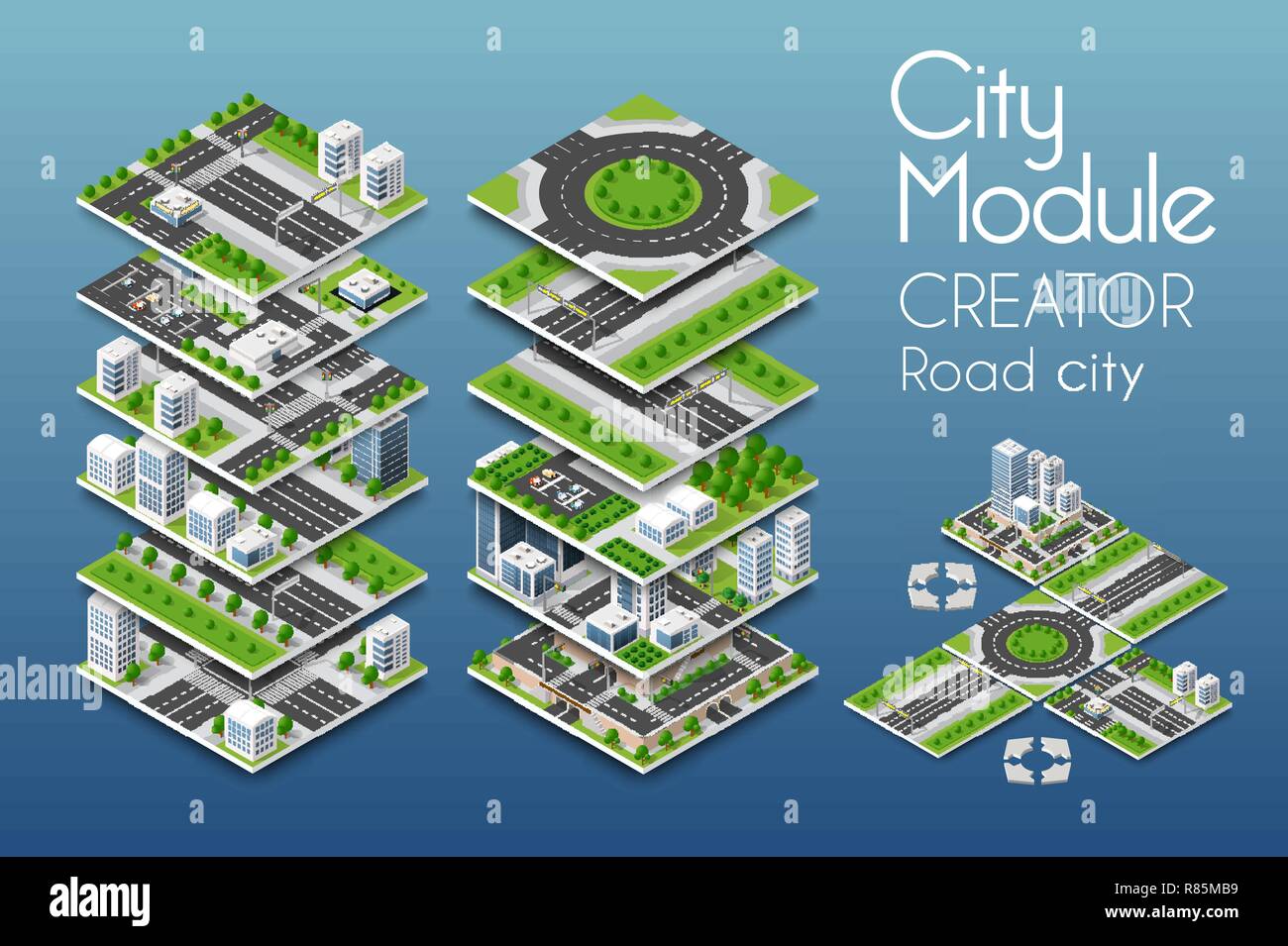 Isometric 3D city Stock Vector Image & Art - Alamy