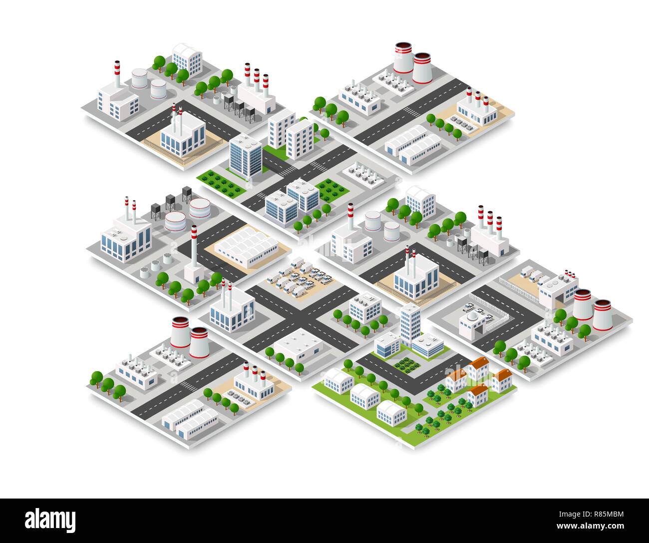 Isometric 3D city Stock Vector Image & Art - Alamy