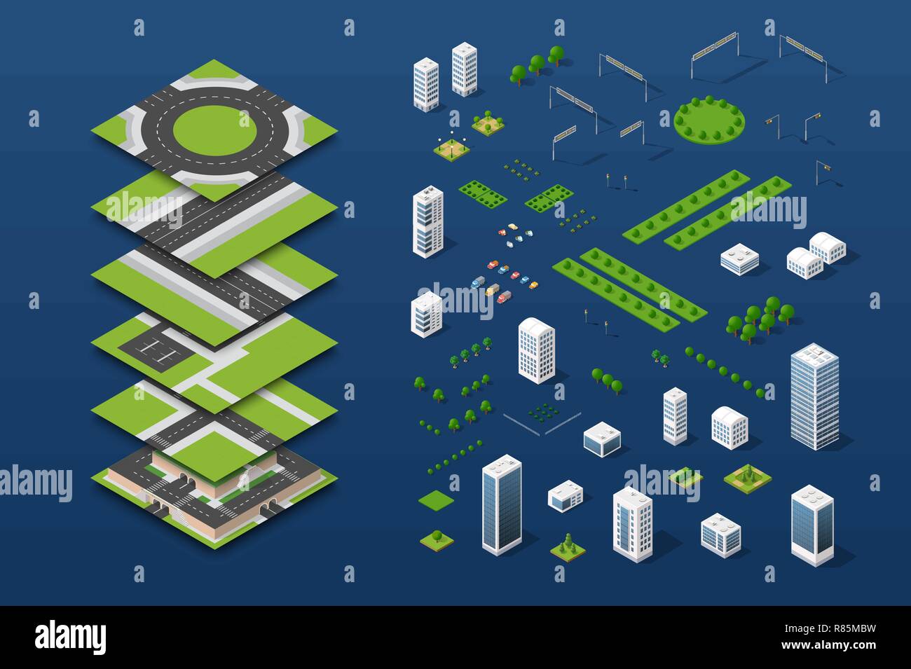 Isometric 3D city Stock Vector Image & Art - Alamy