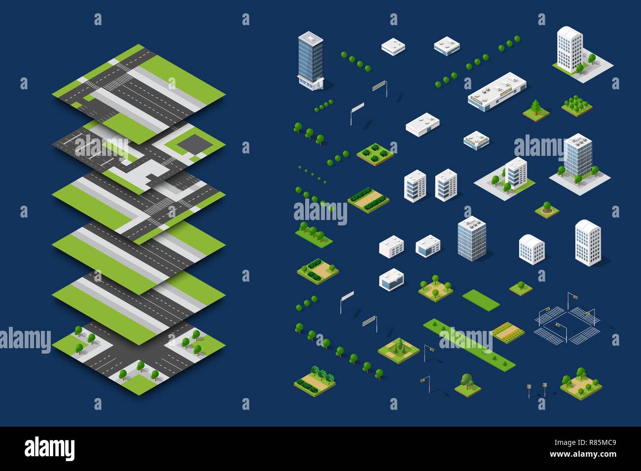 Isometric 3D city Stock Vector Image & Art - Alamy