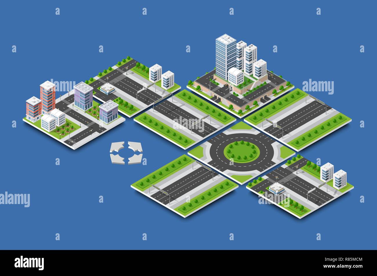 Isometric 3D city Stock Vector Image & Art - Alamy
