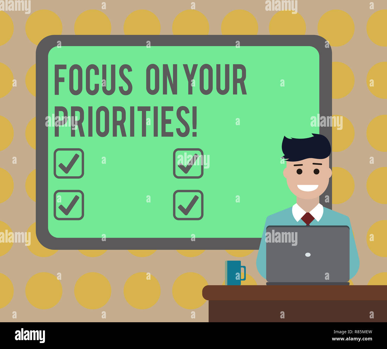 Focus on priorities man writing hi-res stock photography and images - Alamy