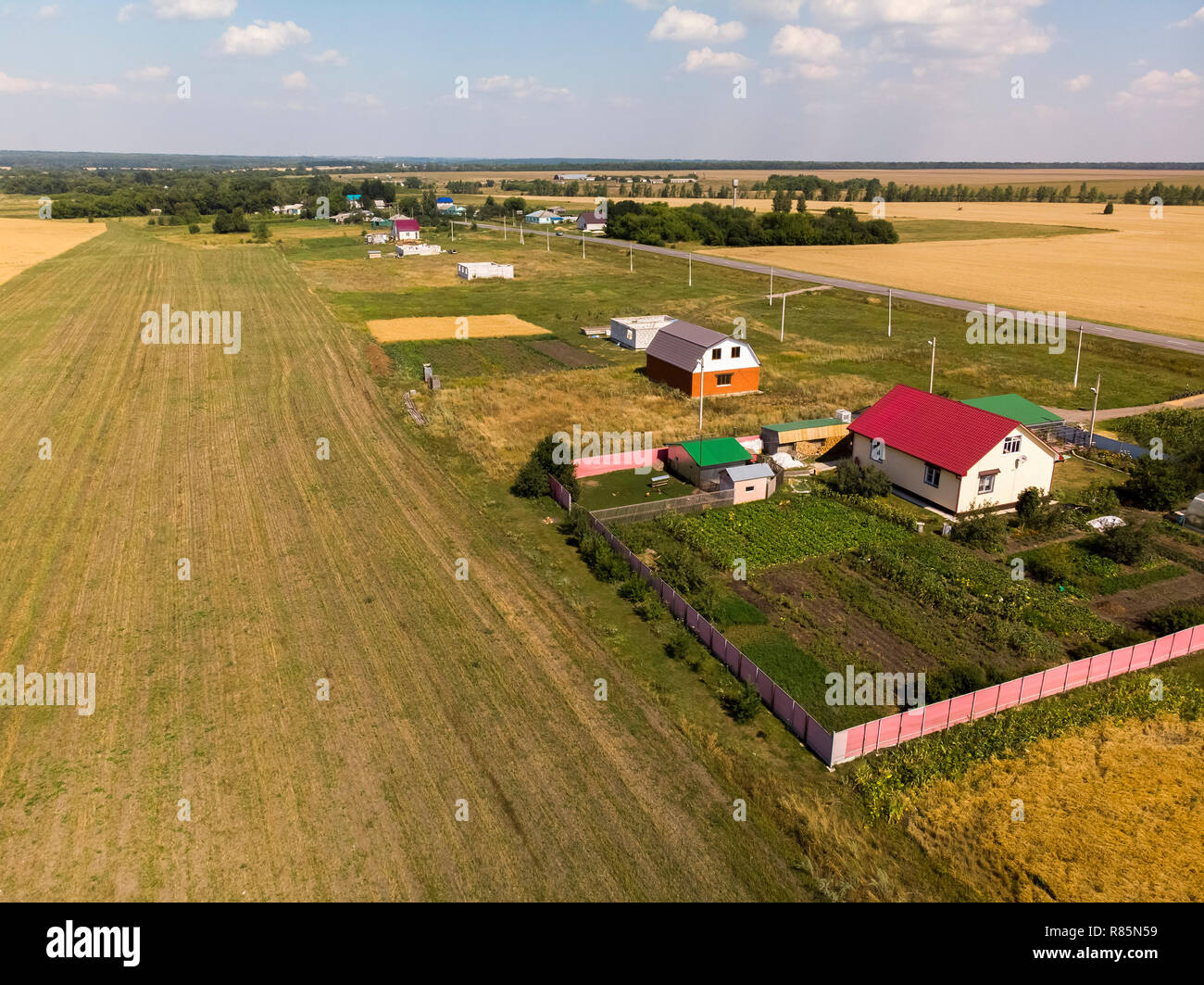 Rural autumn landscape from height in Russia Stock Photo - Alamy