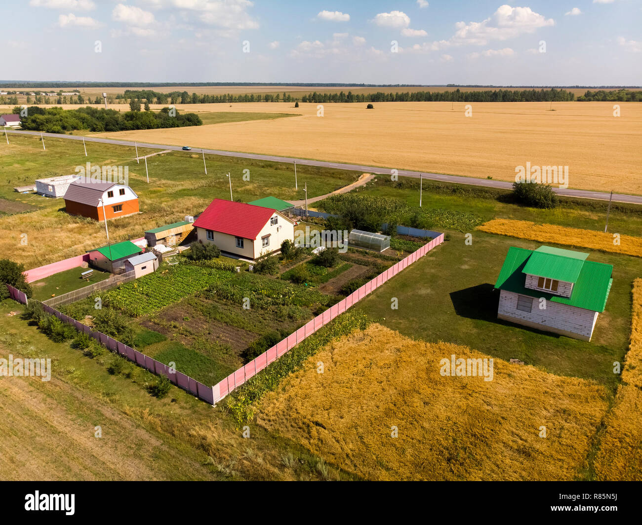 Rural autumn landscape from height in Russia Stock Photo - Alamy