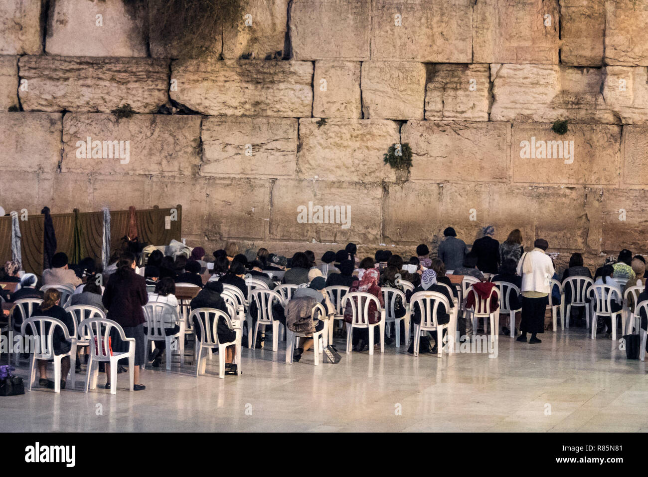 JERUSALEM, ISRAEL. 24 October 2018: Women Prayers near The Wailing Wall ...