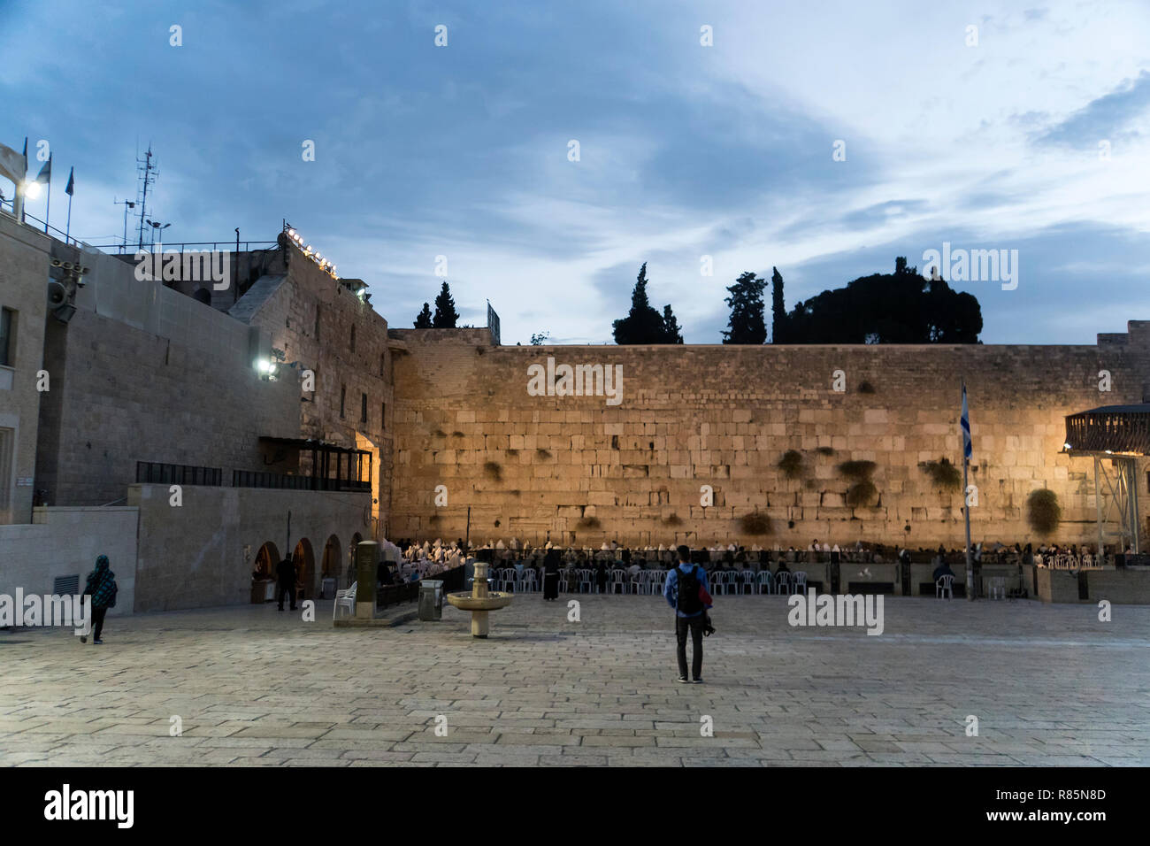 Unknowns peoples praying on the Western wall of the old city of ...