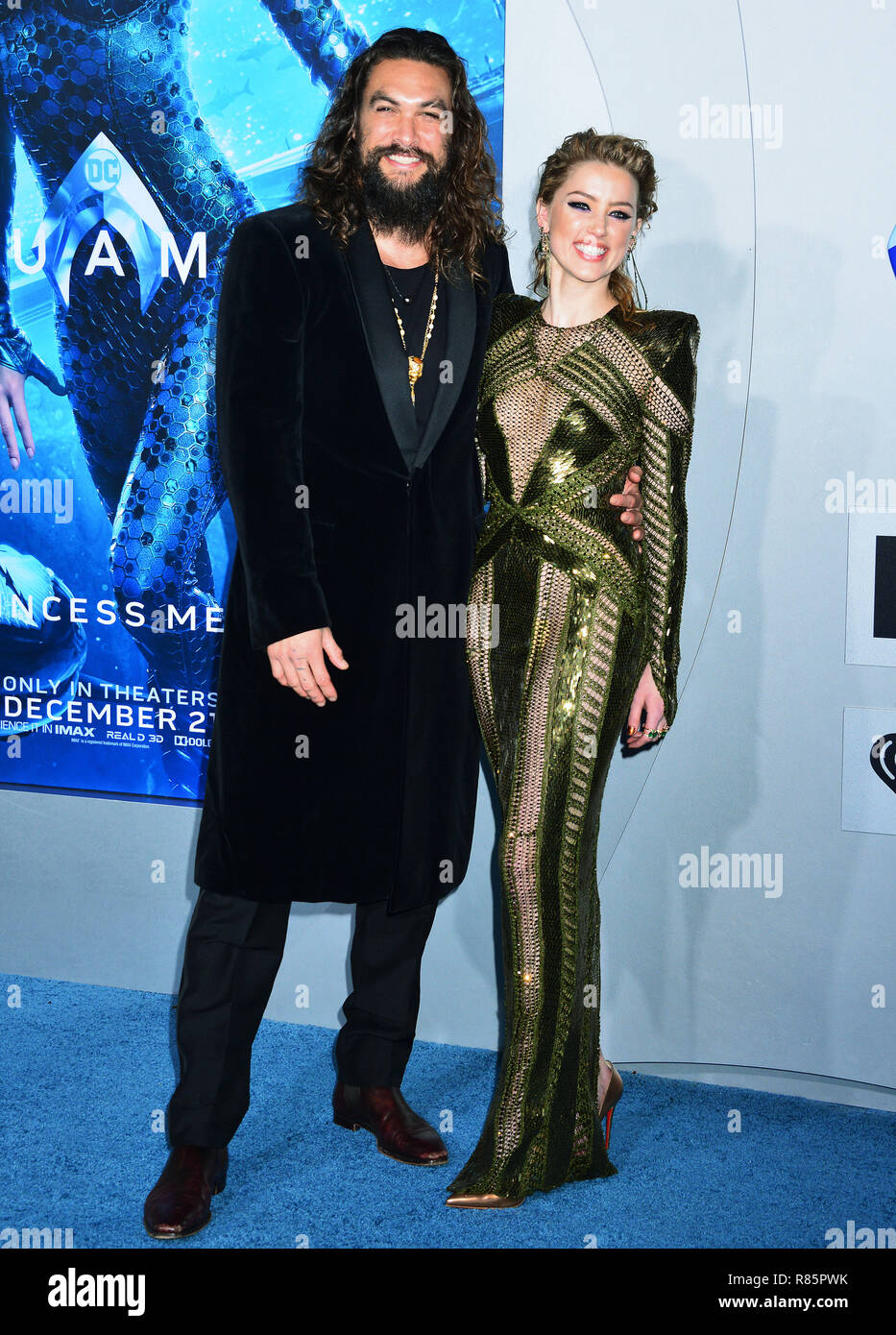 Los Angeles, USA. 12th Dec 2018. Jason Momoa and Amber Heard 034 ...