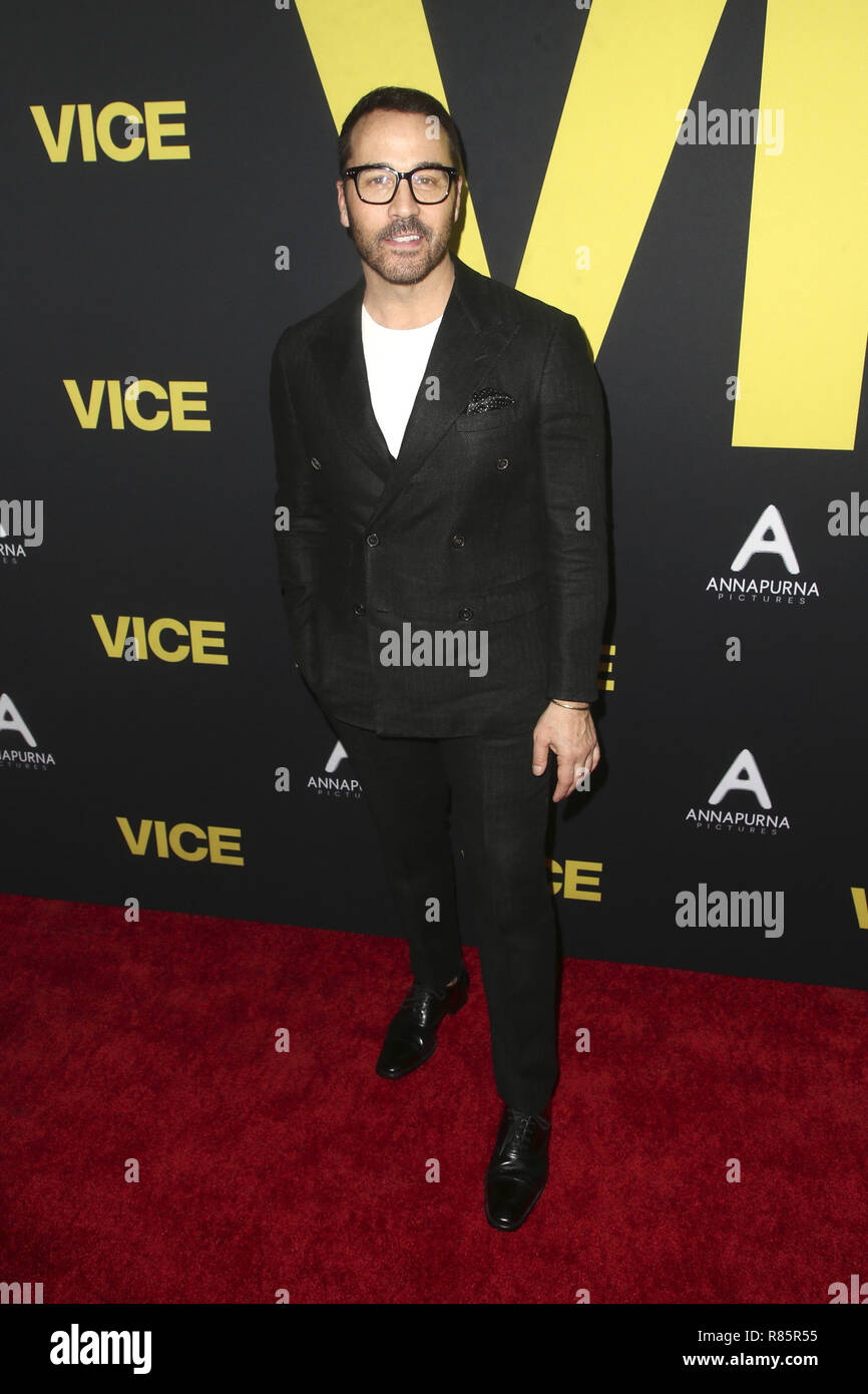 Jeremy Piven attending the 'Vice' World premiere at the Samuel Goldwyn ...