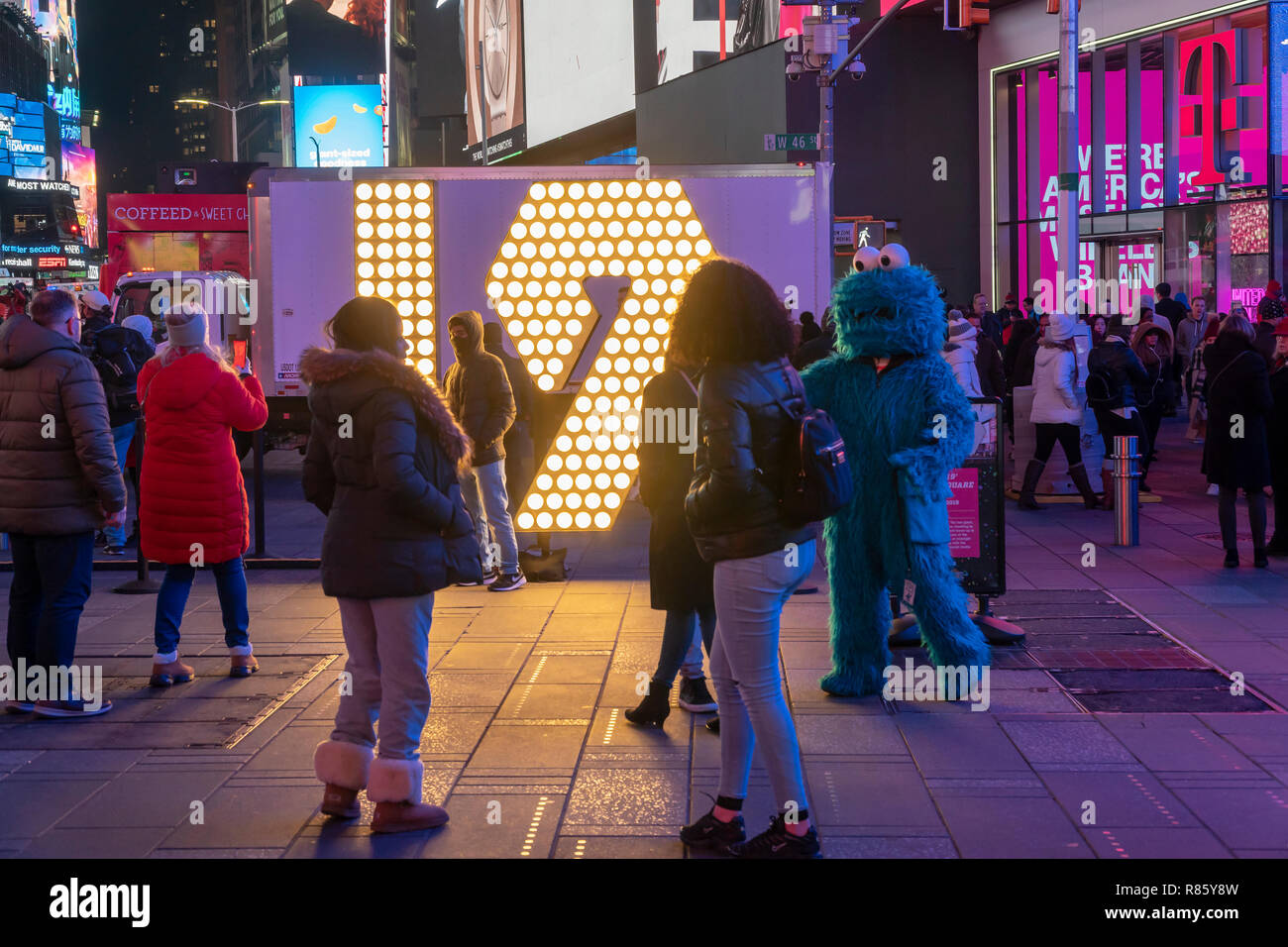New York,NY/USA-December 12, 2018 Visitors to Times Square in New York ...