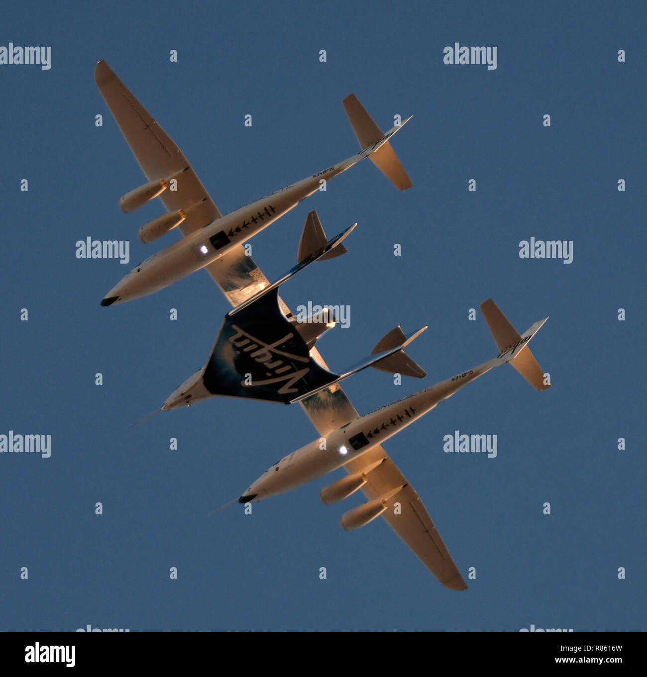 Virgin galactic spaceshiptwo in flight hi-res stock photography and ...