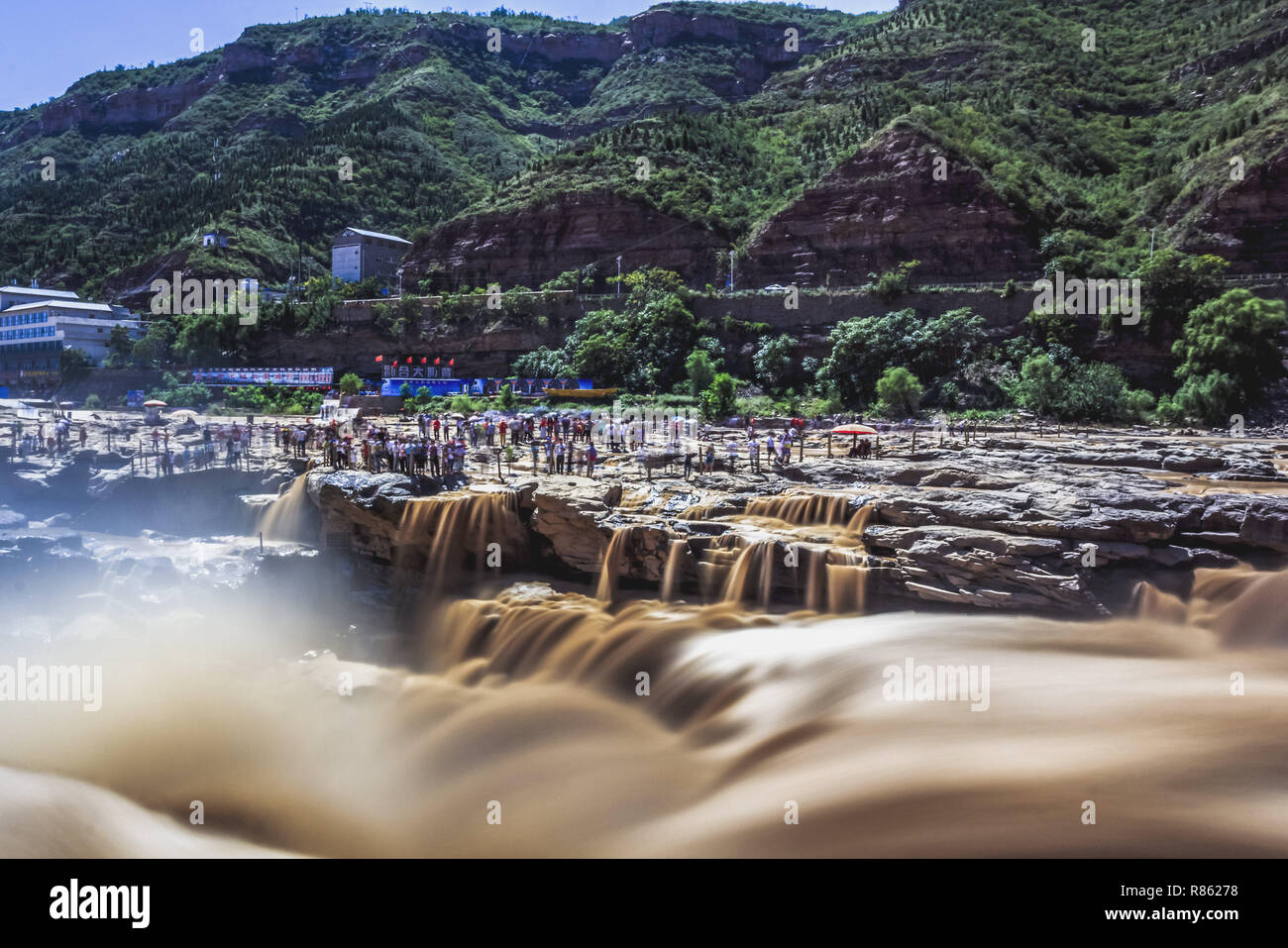 December 13, 2018 - Linfen, China - Scenery of Hukou Waterfall at ...