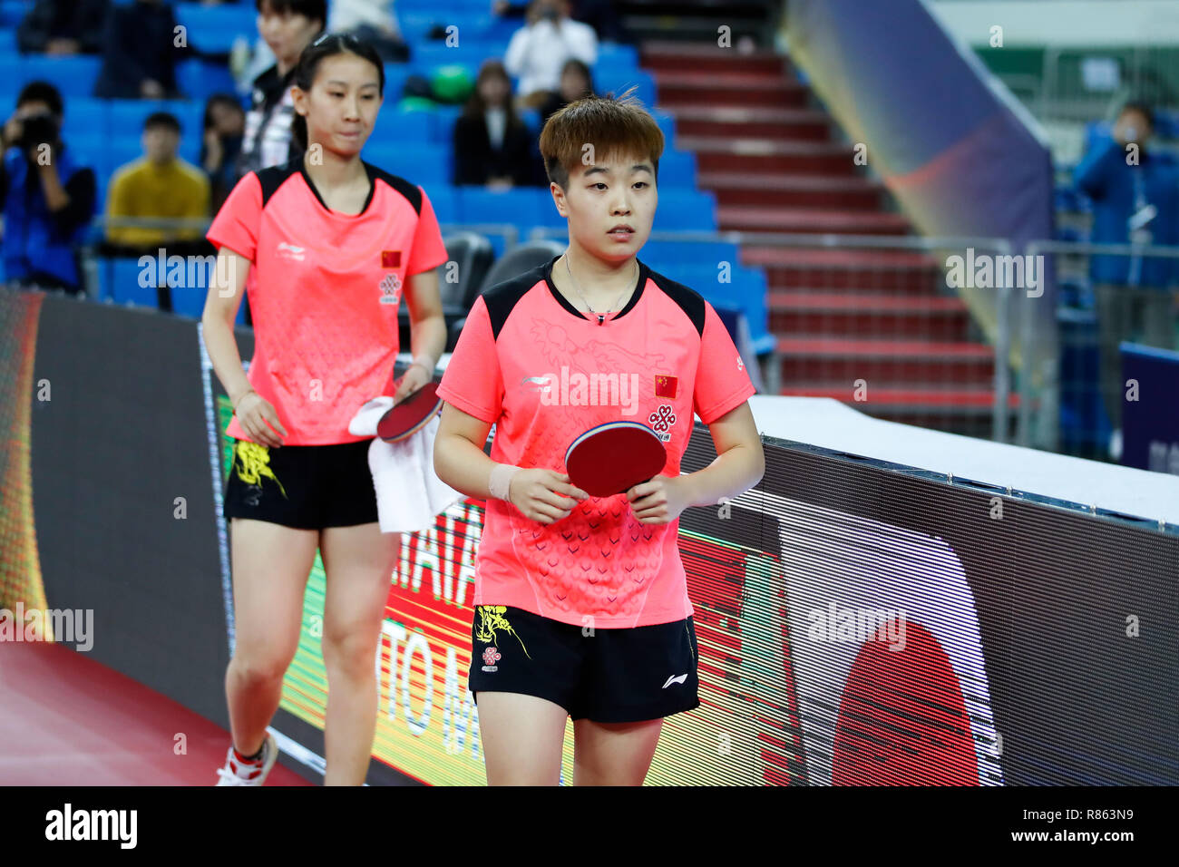 Inchon, South Korea. 13th Dec, 2018. Liu Gaoyang & Zhang Rui (CHN) Table Tennis : Seamaster 2018 ...