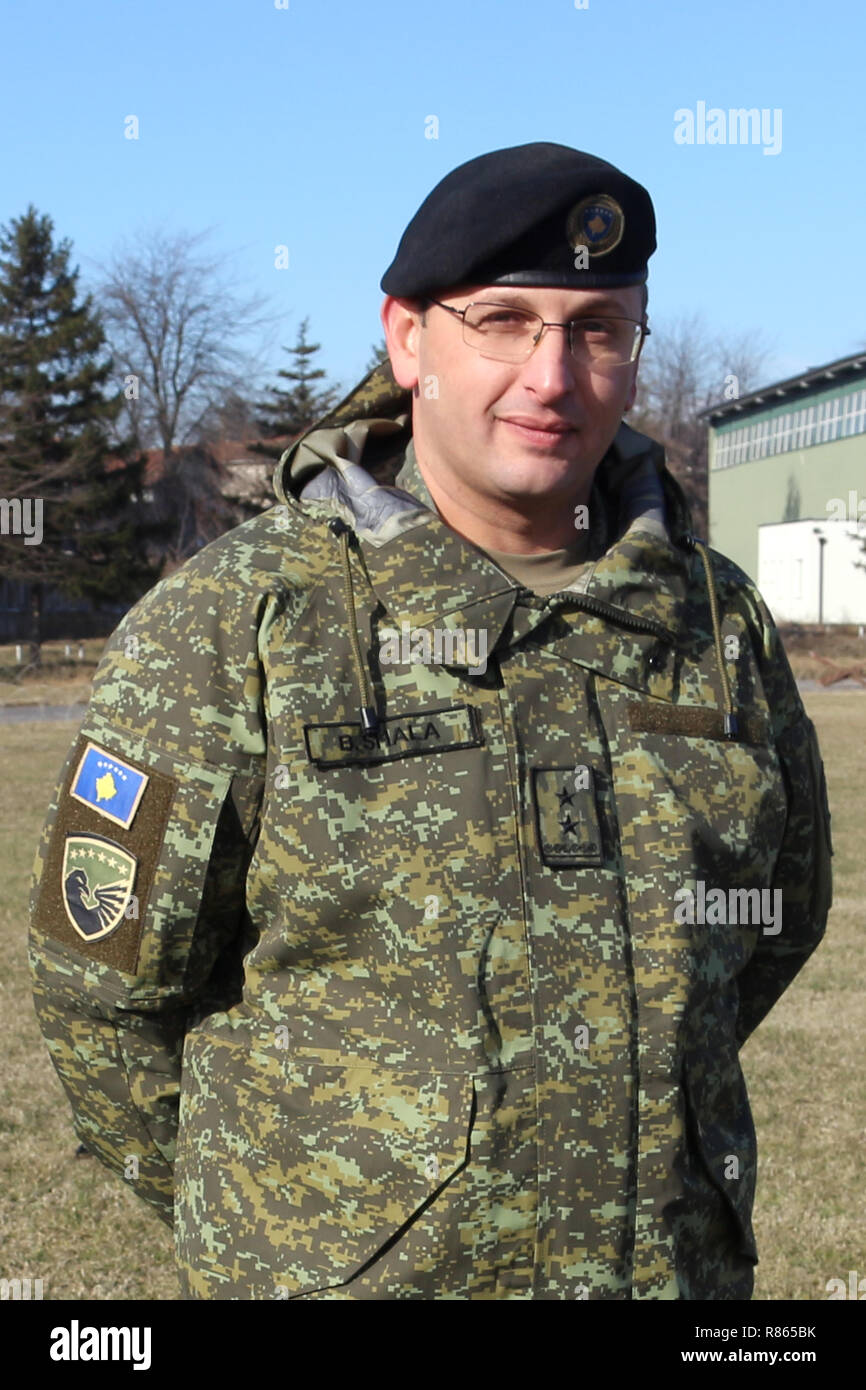 13 December 2018, Kosovo, Gnjilane: Berat Shala, Commander of the 1st ...