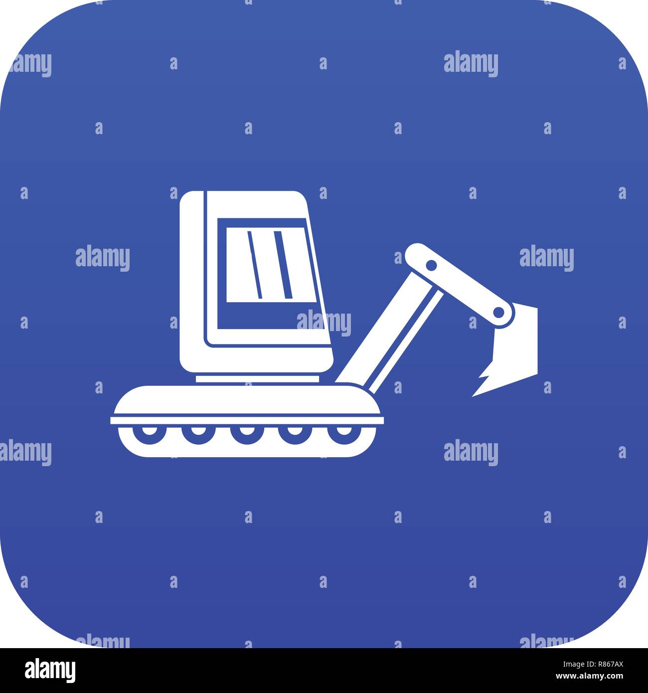 Mini excavator icon digital blue Stock Vector Image & Art - Alamy