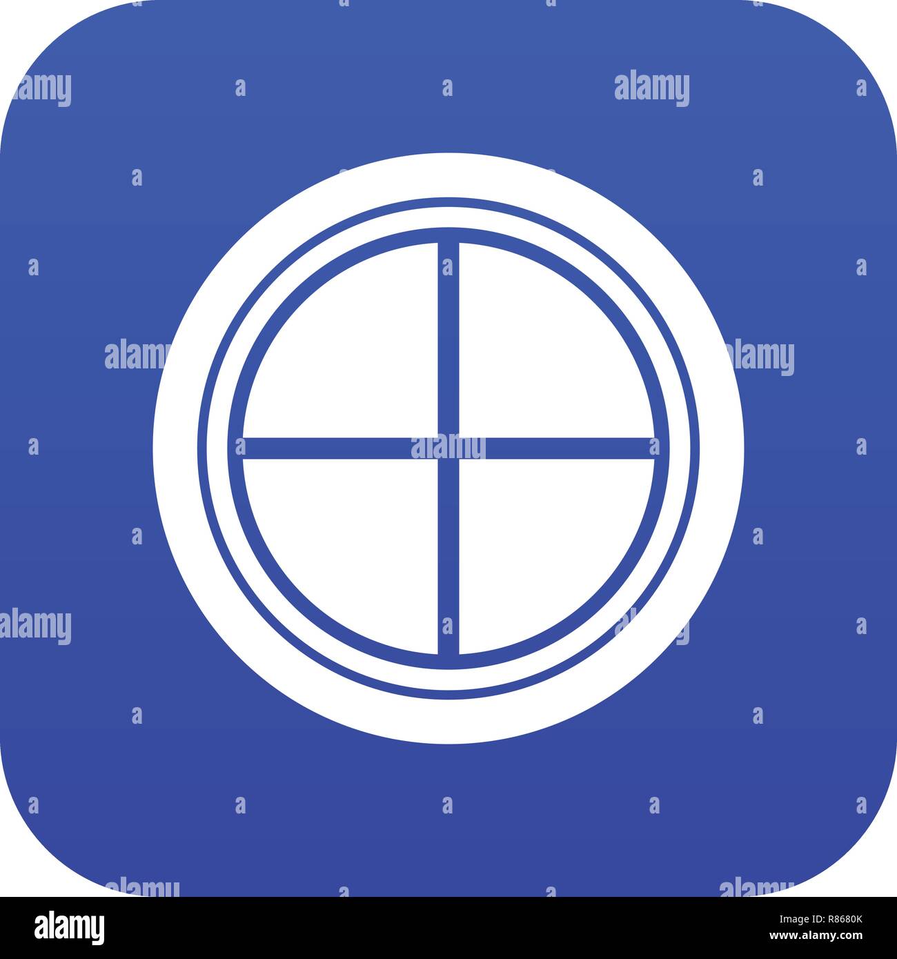White round window icon digital blue Stock Vector Image & Art - Alamy