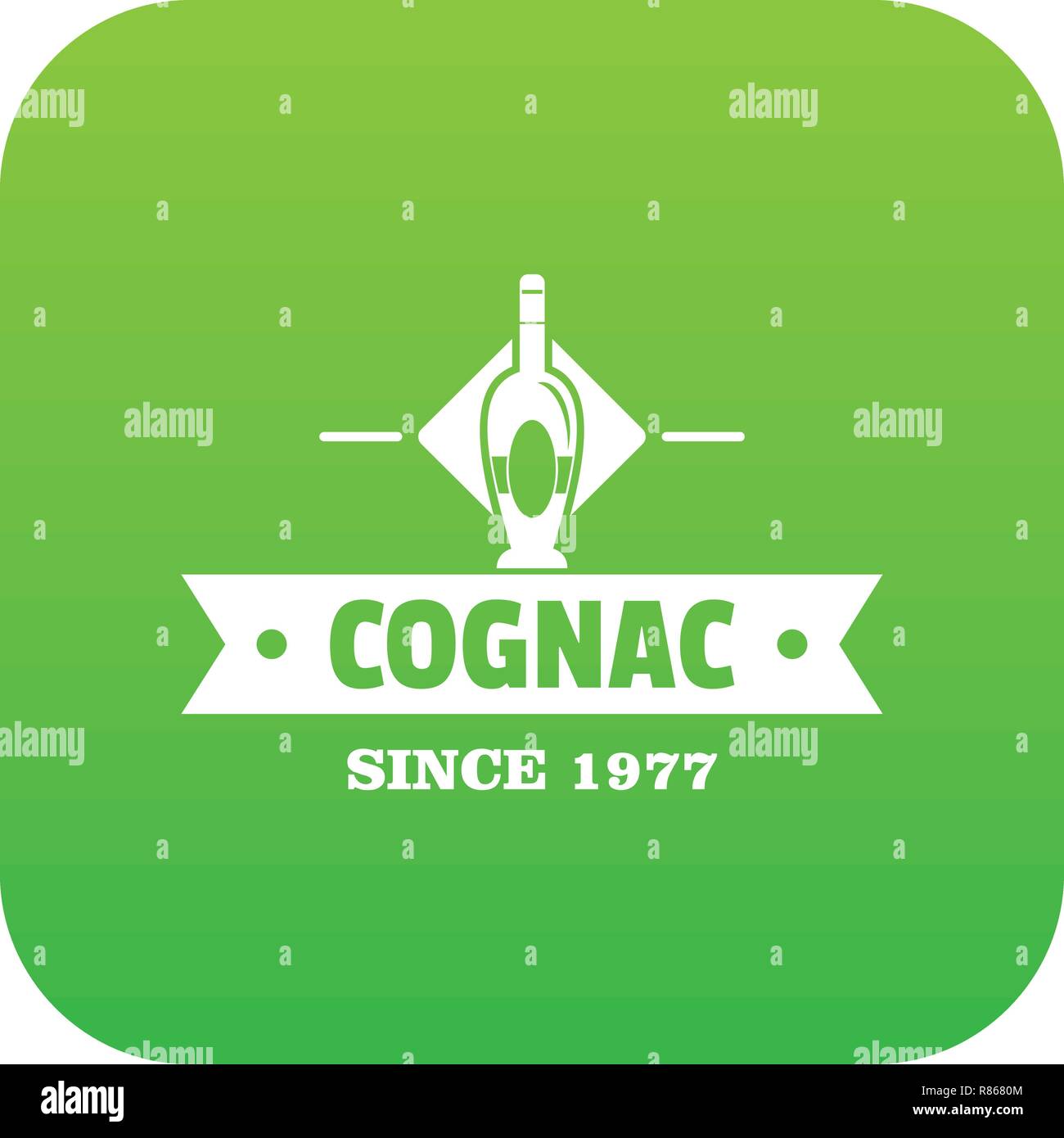 Bottle cognac icon green vector Stock Vector Image & Art - Alamy