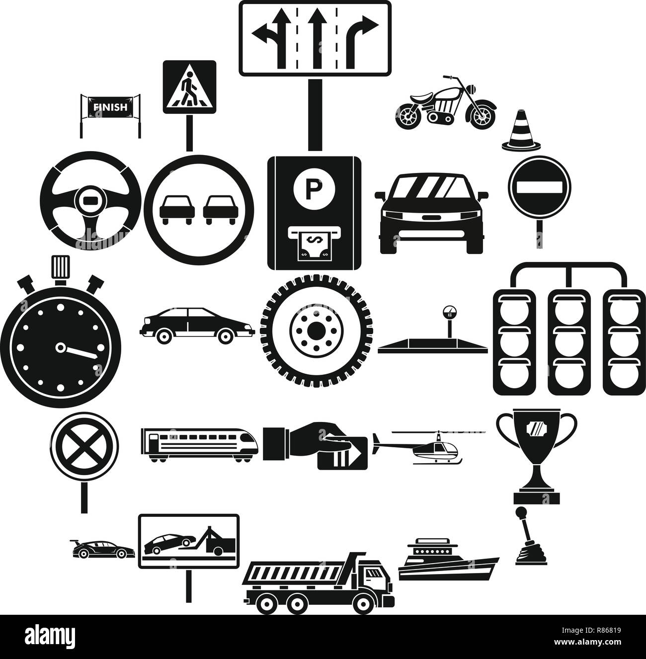 Traffic light icons set, simple style Stock Vector Image & Art - Alamy