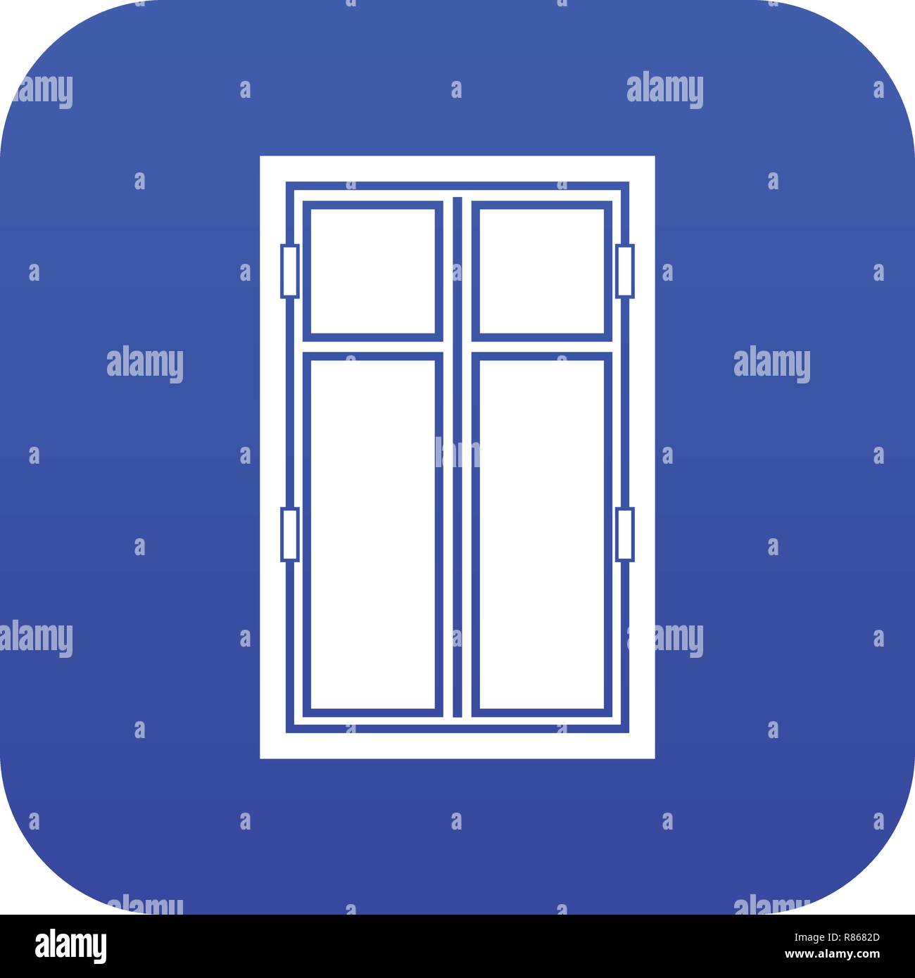 Wooden window icon digital blue Stock Vector Image & Art - Alamy