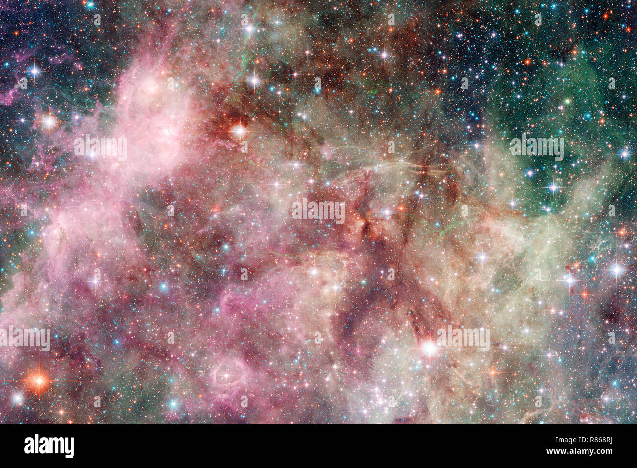 Universe scene with stars and galaxies in deep space showing the beauty ...