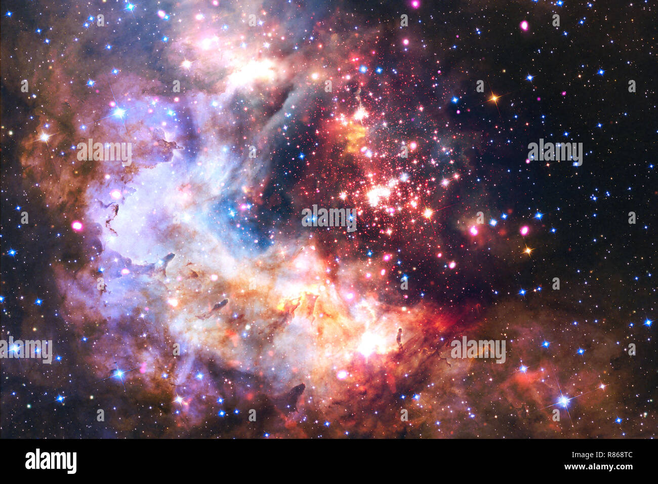 Nebula an interstellar cloud of star dust. Outer space image. Elements ...