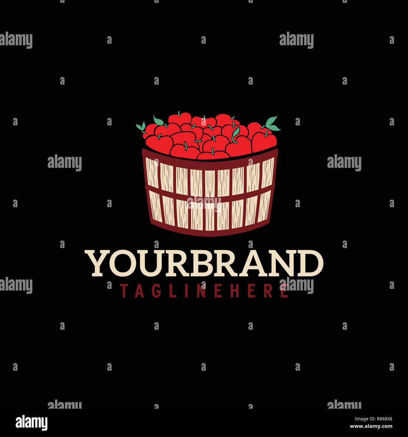 Vegetable harvest basket Stock Vector Images - Alamy