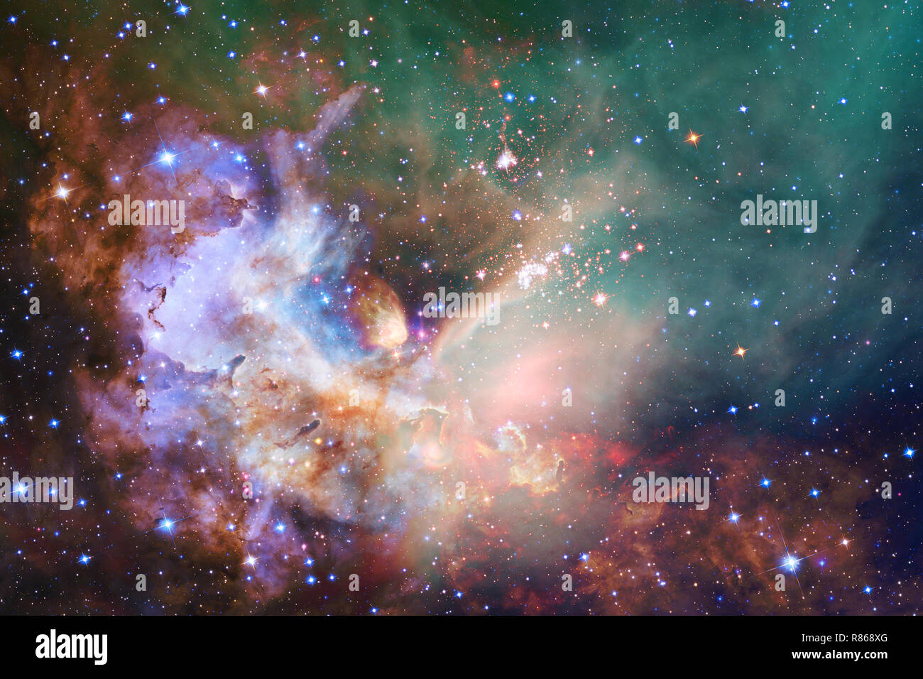 Awesome beautiful nebula somewhere in outer space. Elements of this ...