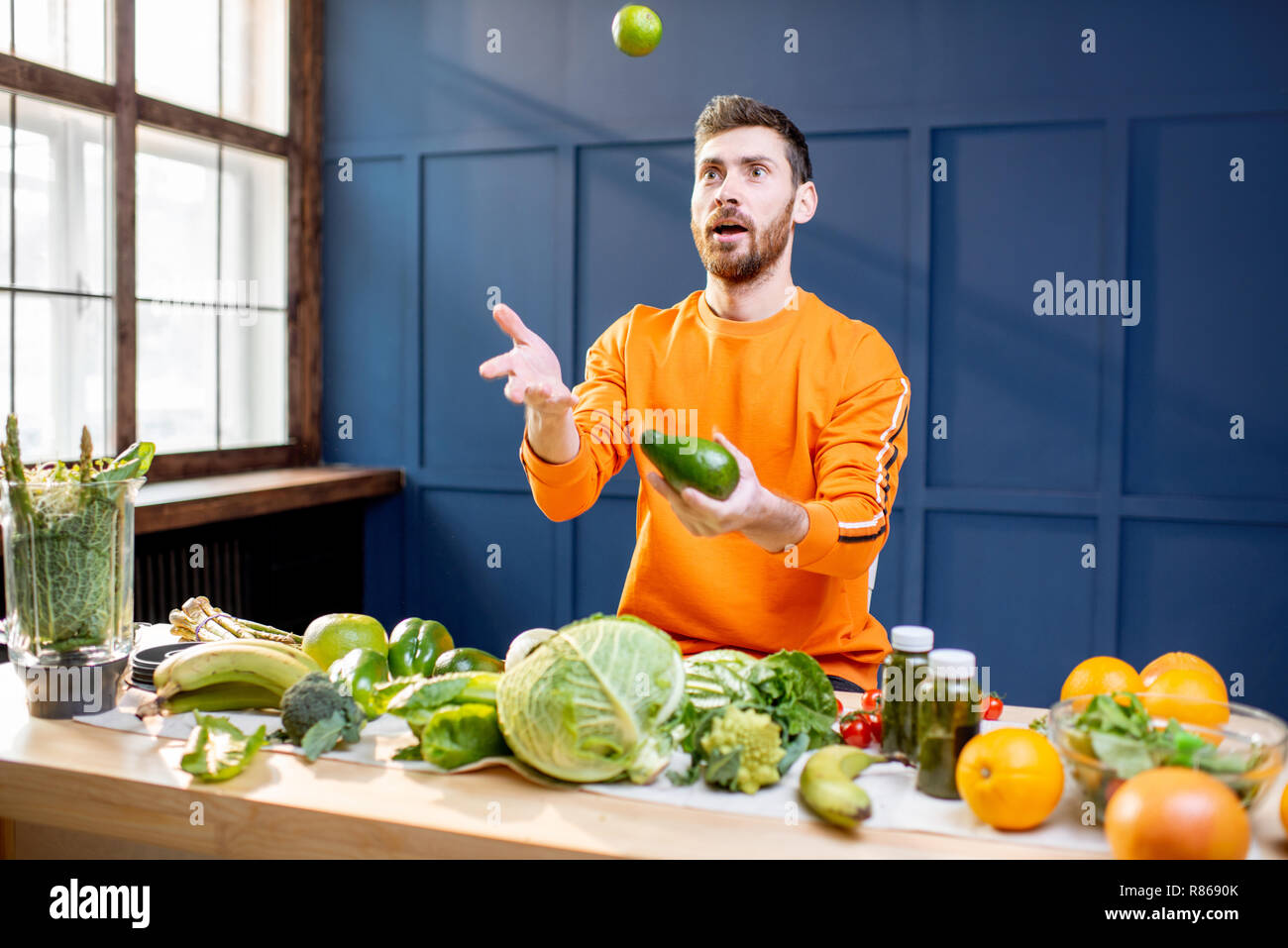 Vegetarian meal man eating hi-res stock photography and images - Alamy