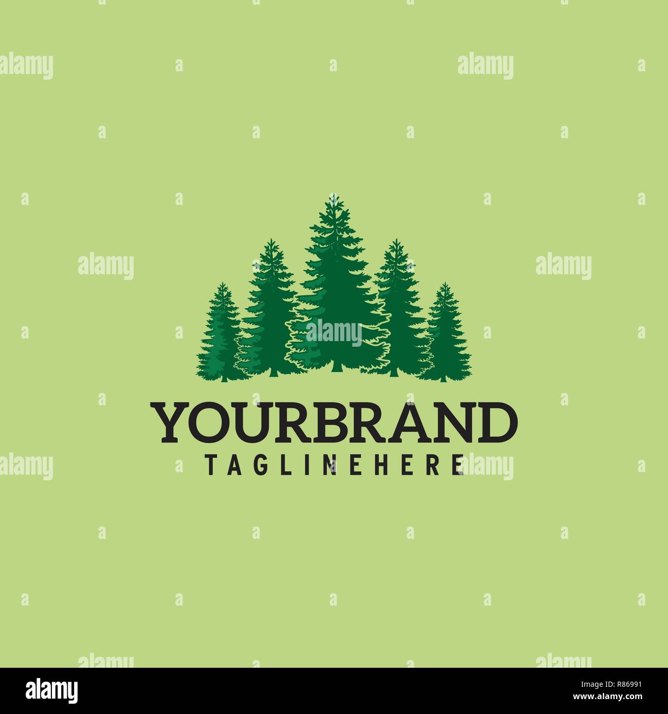 Vector illustration of pines tree. It's good for forest conservation ...