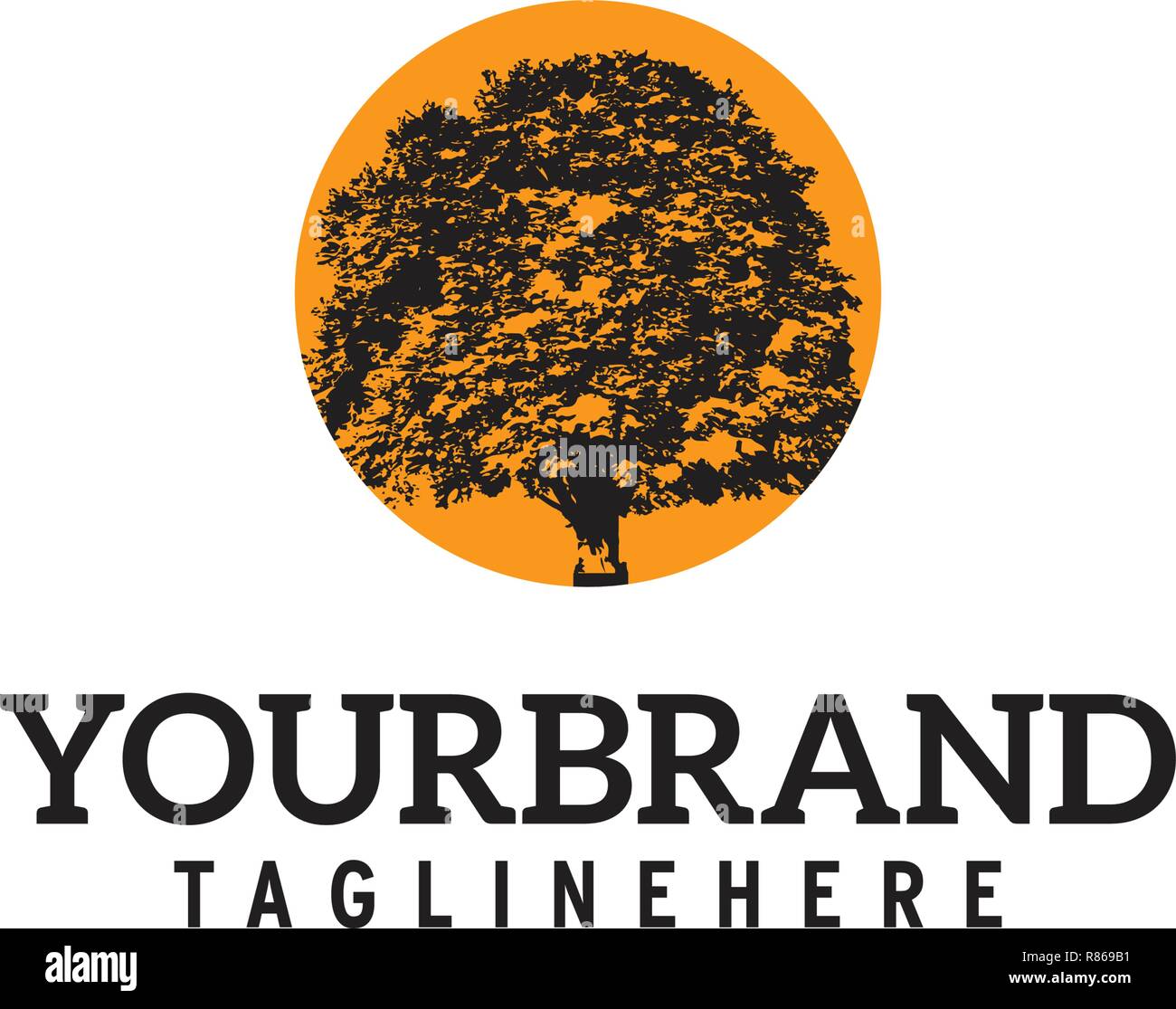 Orange tree in garden Stock Vector Images - Alamy