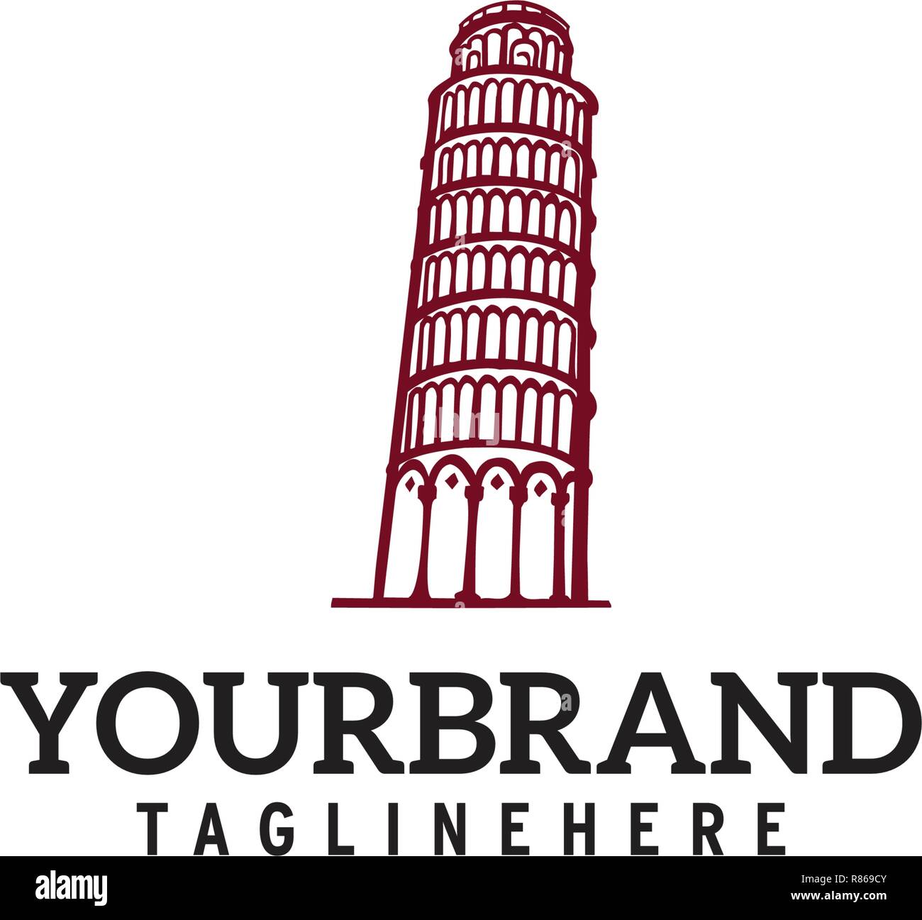 Tower of Pisa vector logo design Stock Vector Image & Art - Alamy