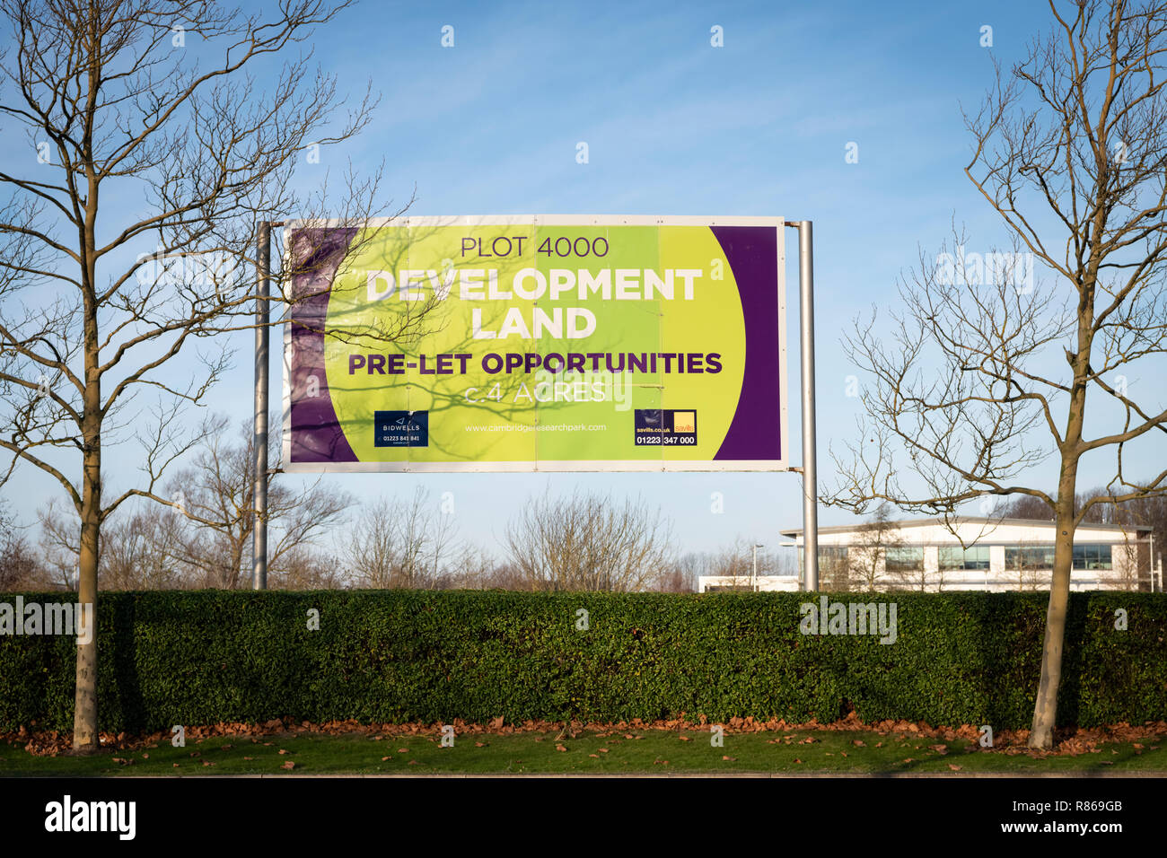 A sign advertising new development land for business units to let at ...