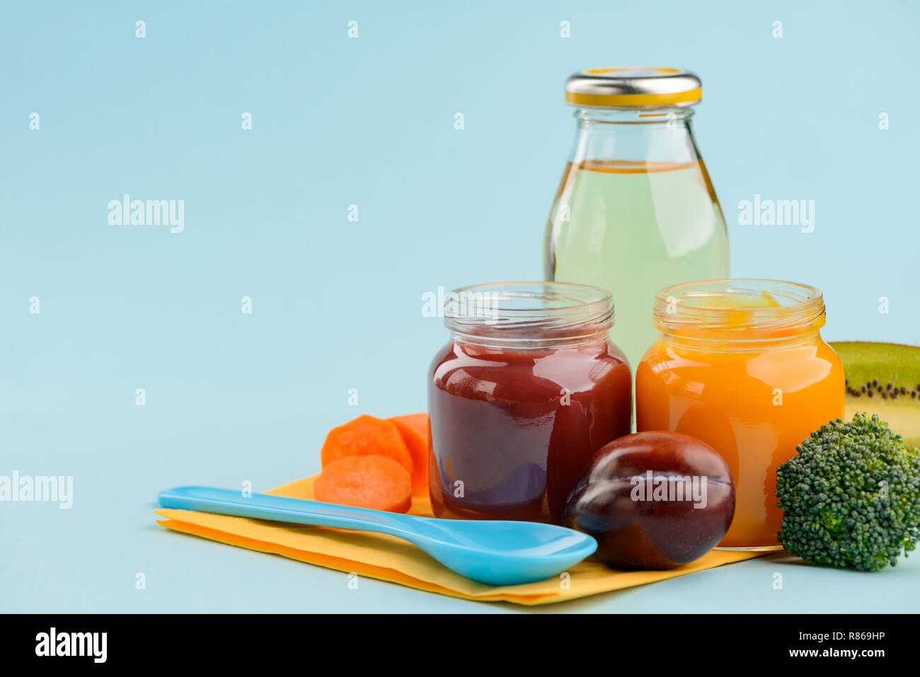 Jars of purees Stock Photo - Alamy