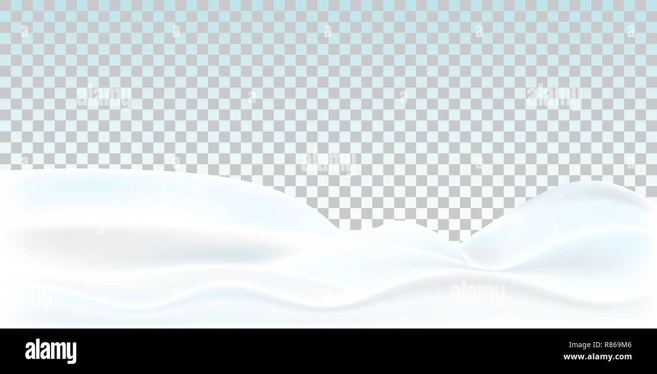 Realistic snowdrift isolated on transparent background. Snowy landscape ...