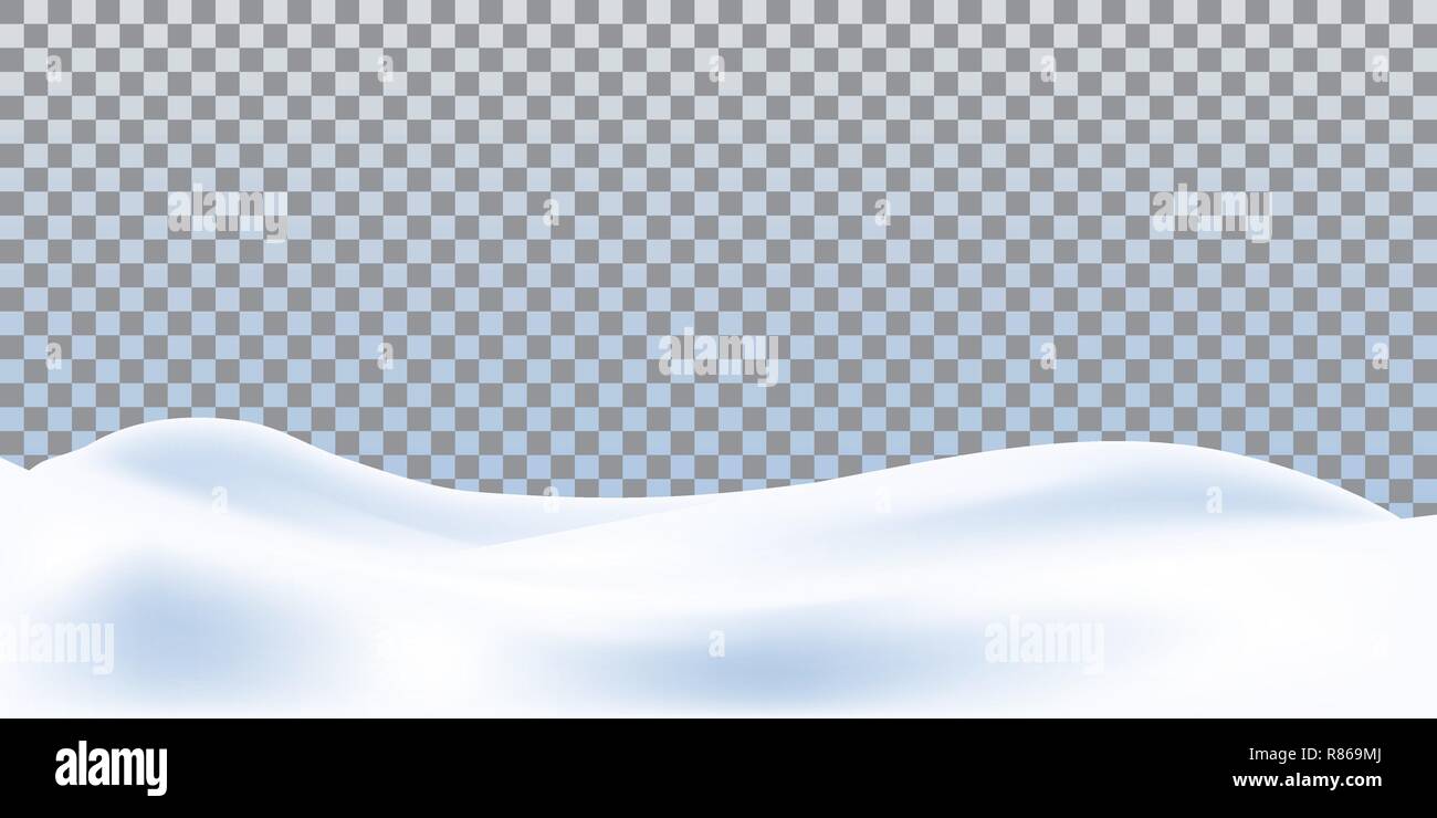 Realistic snowdrift isolated on transparent background. Snowy landscape ...
