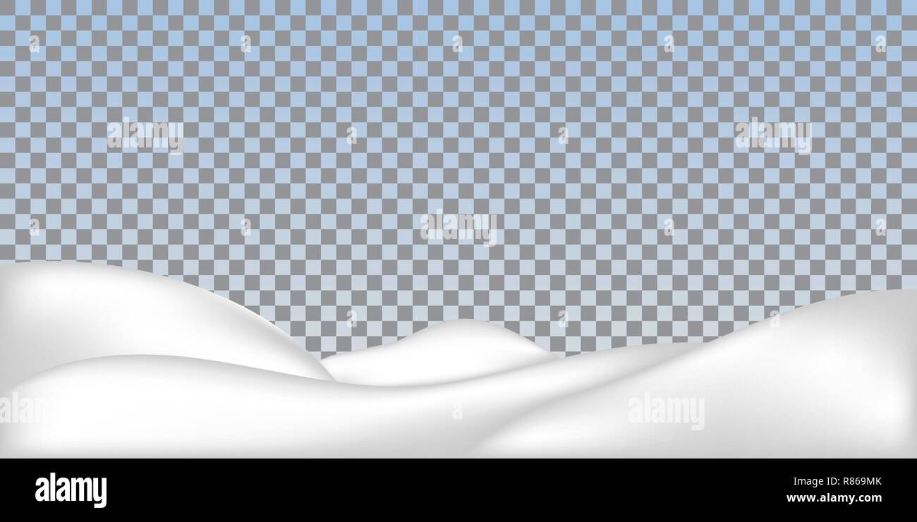 Realistic snowdrift isolated on transparent background. Snowy landscape ...