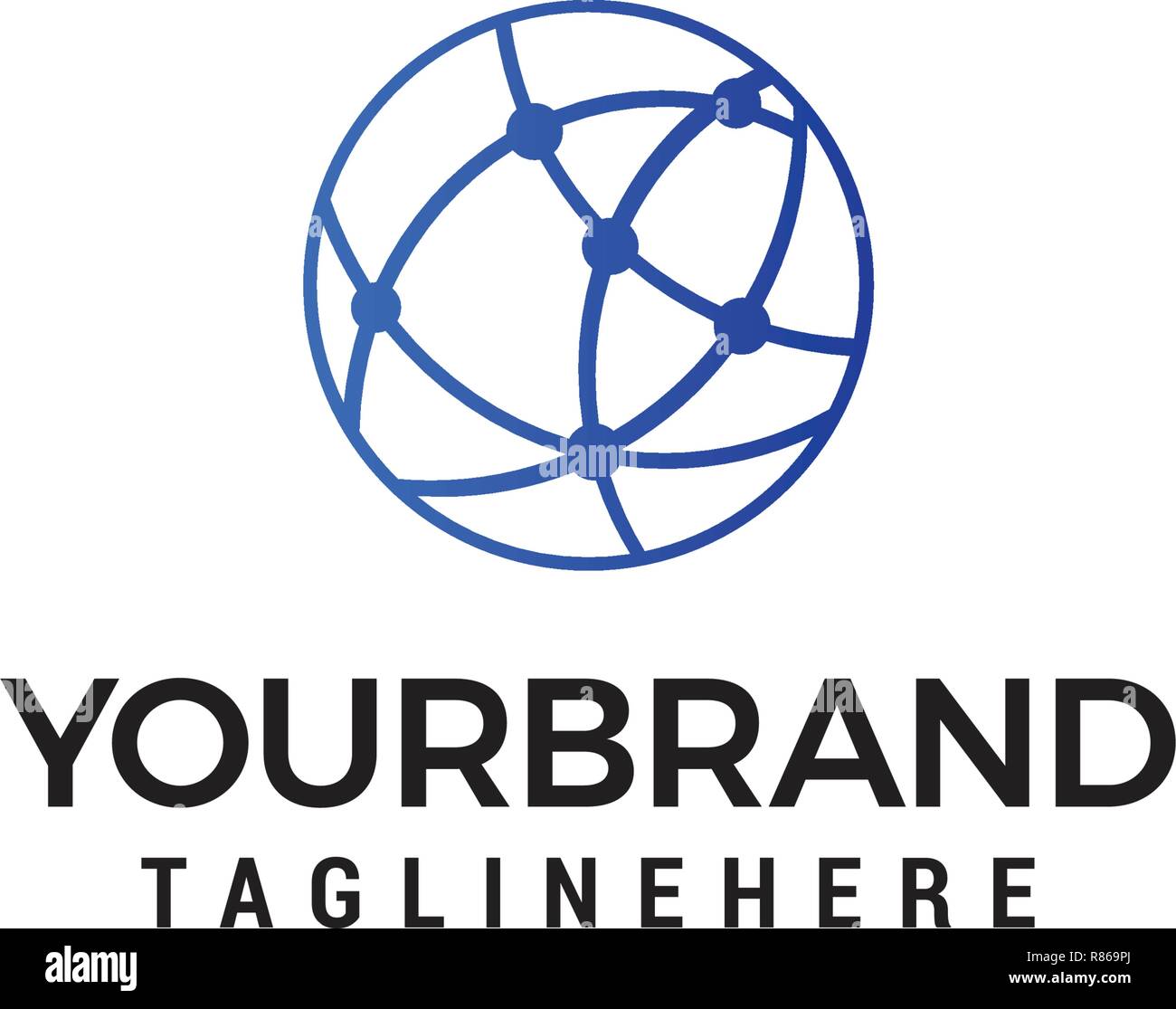 dot globe connections network Logo template vector Stock Vector Image ...