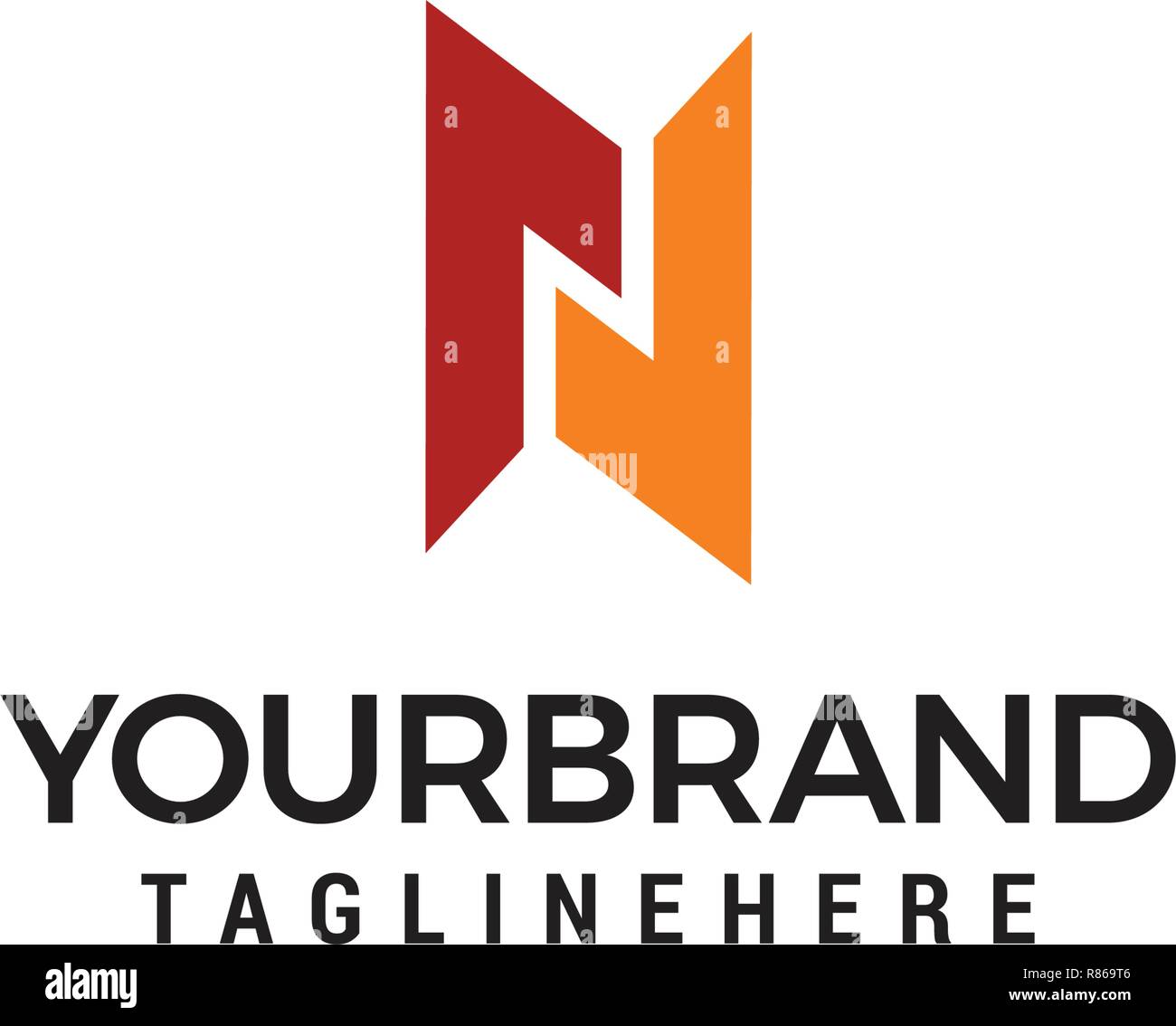 Vector illustration letter n Logo template vector Stock Vector Image ...