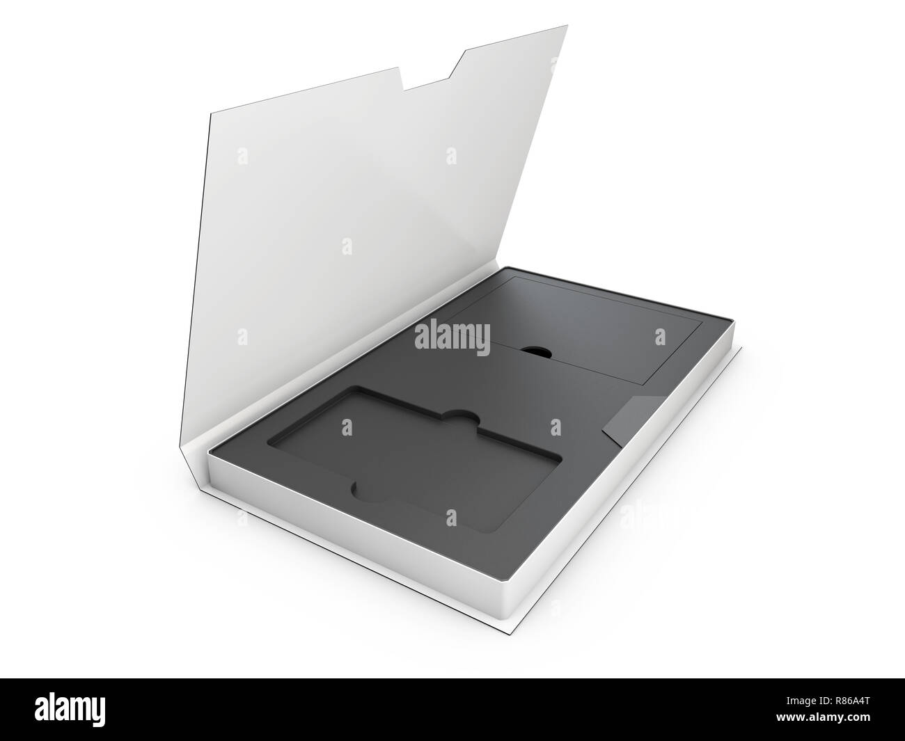 Opened Black and White Modern Software Package Box For Your Products 3D ...
