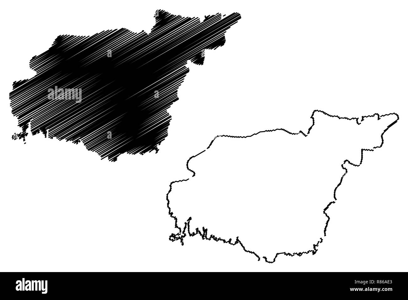 Tunceli (Provinces of the Republic of Turkey) map vector illustration ...