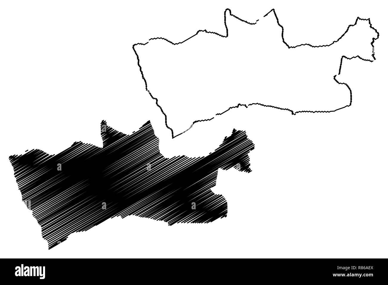 Mardin (Provinces of the Republic of Turkey) map vector illustration ...