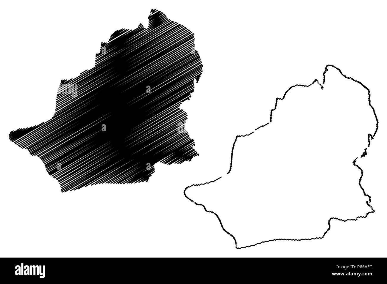 Kars (Provinces of the Republic of Turkey) map vector illustration, scribble sketch Kars ili map ...